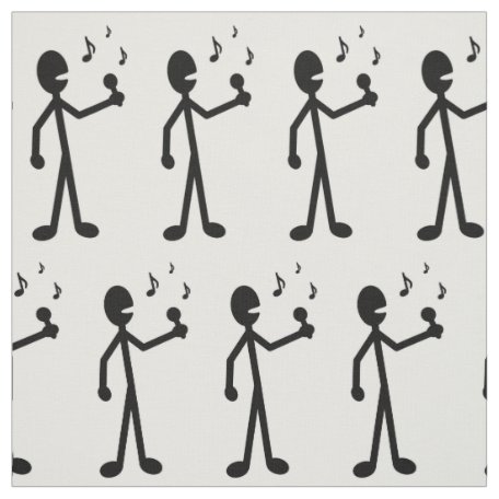 Drummer Stick Figure Fabric | Zazzle
