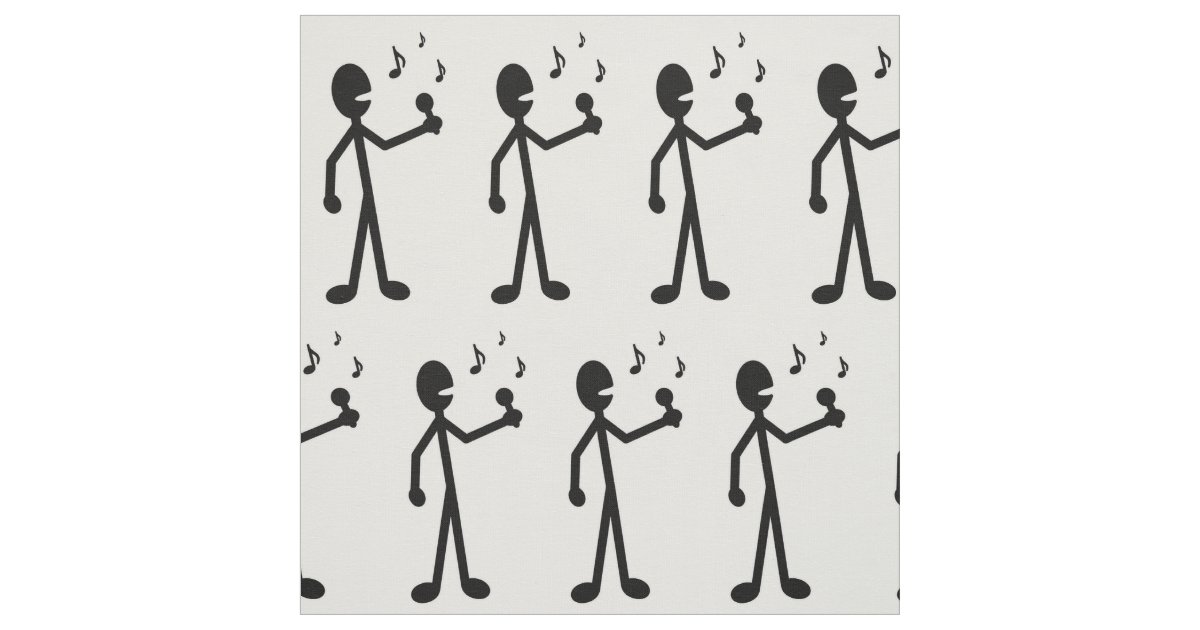 Singing Stick Figure Fabric | Zazzle
