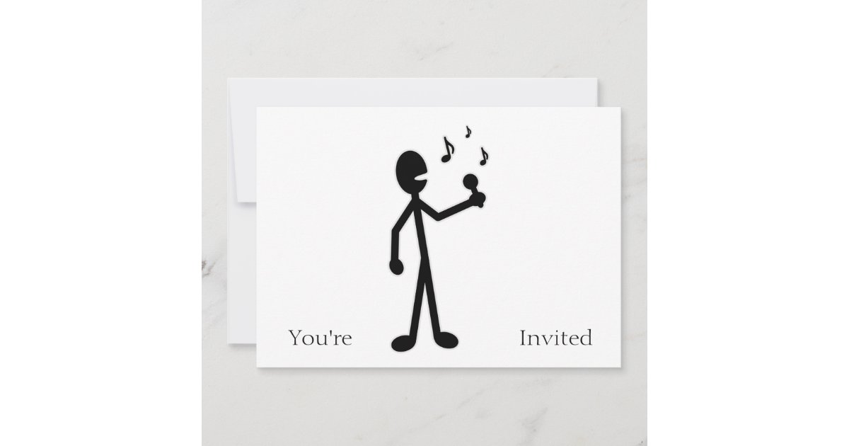 Singing Stick Figure Invitation | Zazzle