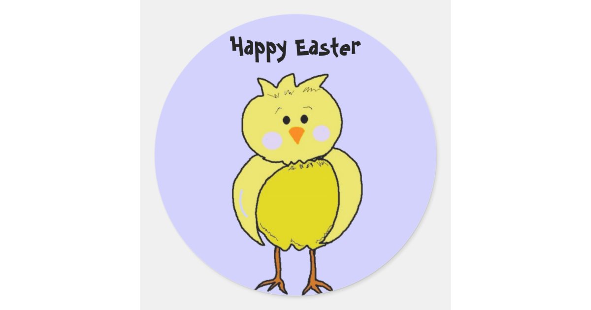 Single Easter Chick Classic Round Sticker | Zazzle