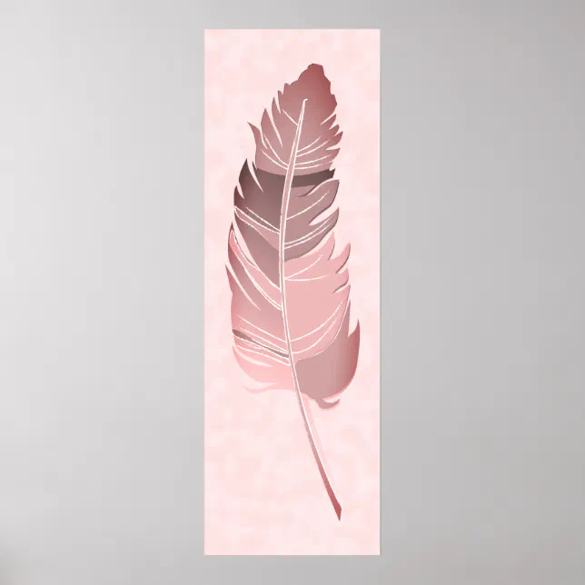 Single Feather - Mauve Colors Poster | Zazzle