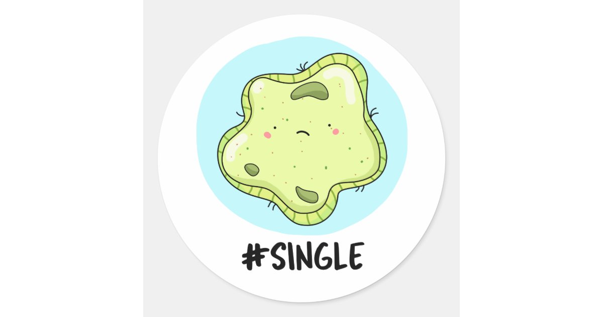 #Single Funny Solo Cell Biology Pun Classic Round Sticker | Zazzle