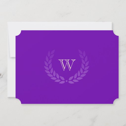 Single Initial Purple Monogram Photo Graduation Invitation | Zazzle