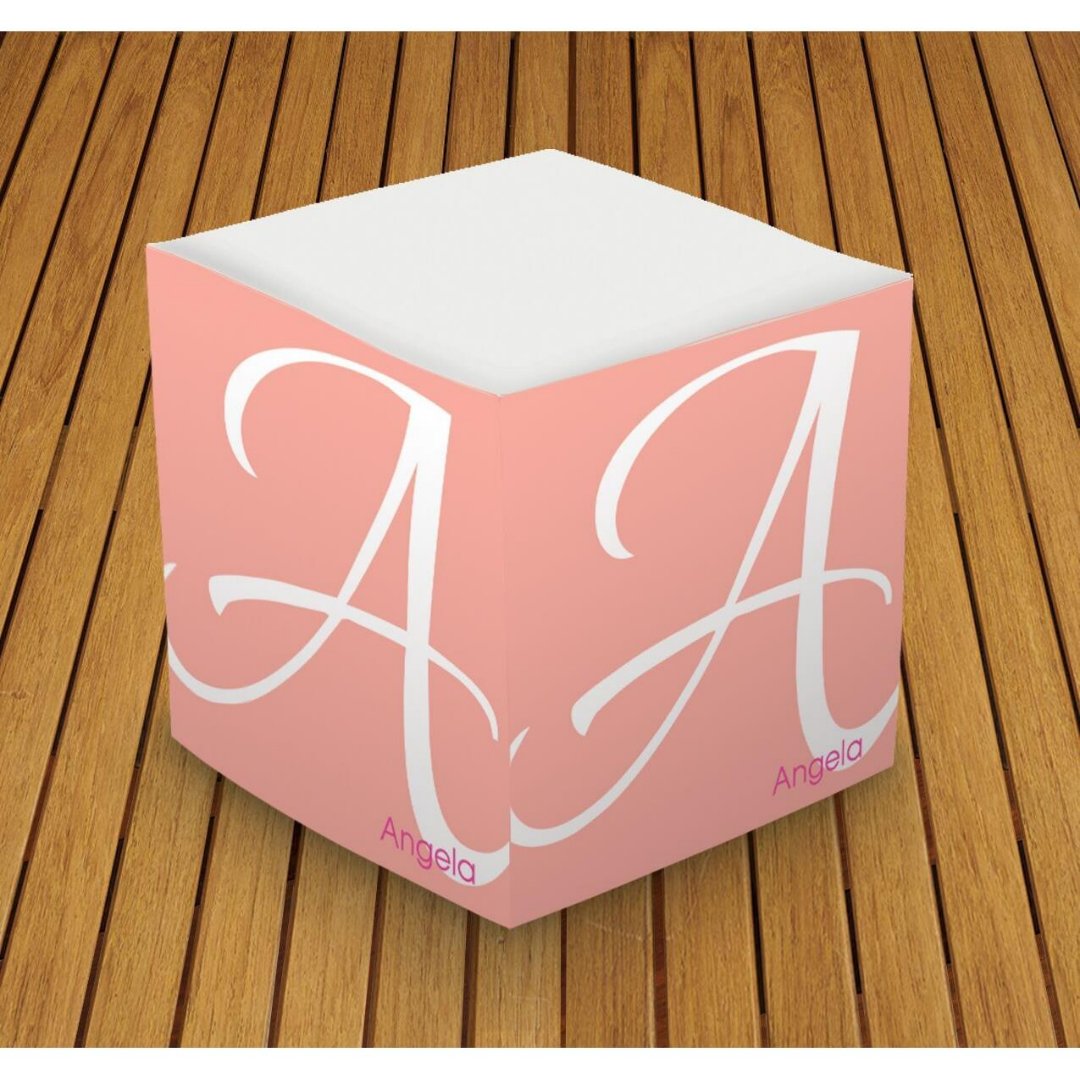 Single Initial Self-Stick Memo Cube Notepad | Zazzle