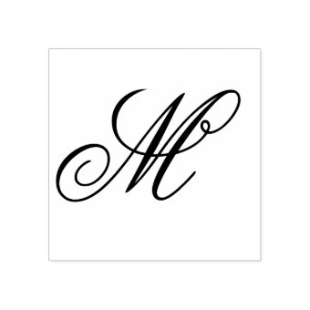 Single Letter Fancy Script Monogram Rubber Stamp | Zazzle