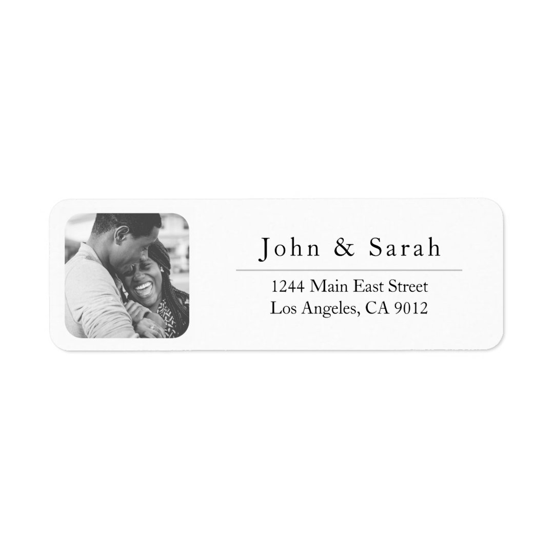 Single Photo Template Return Label Stickers | Zazzle