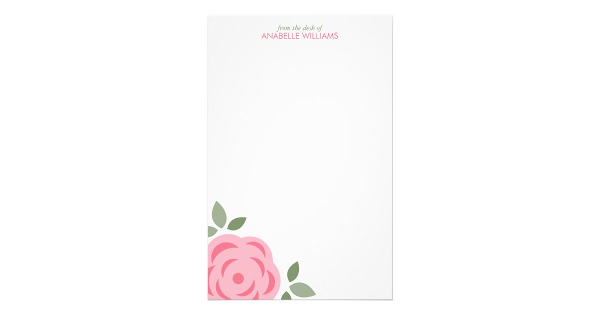 Single Pink Flower Stationery | Zazzle.com
