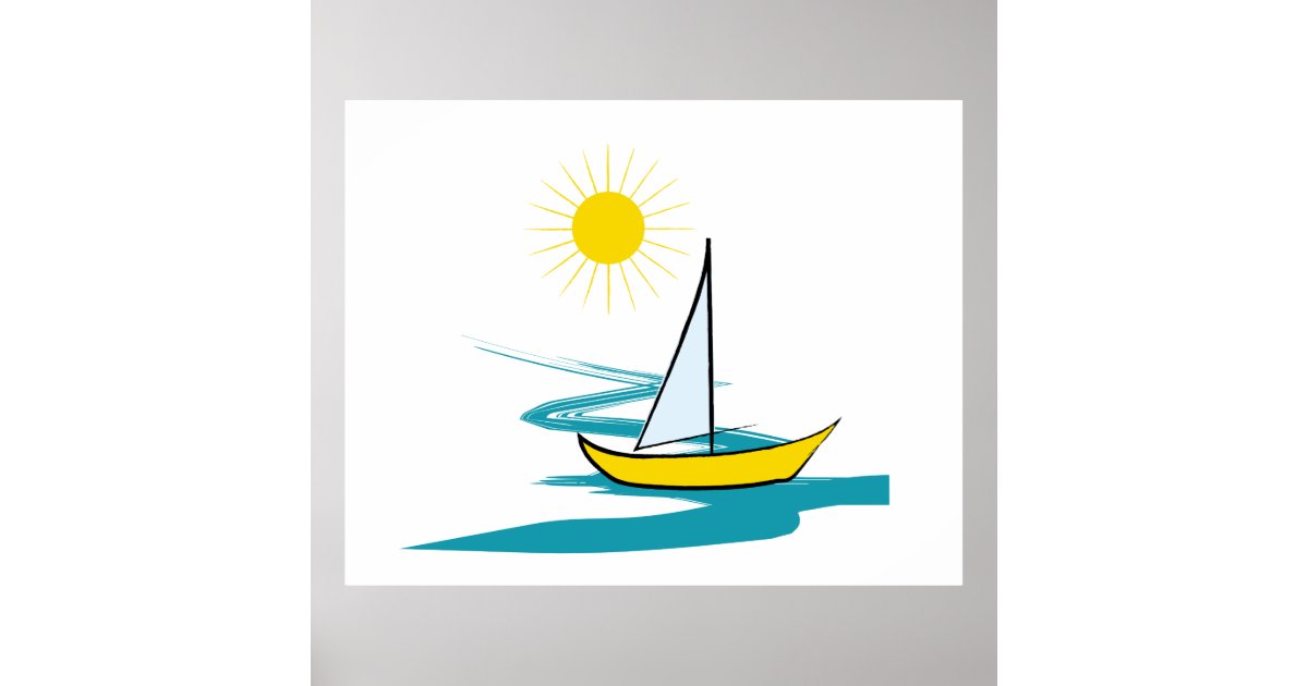 Single sailboat poster | Zazzle