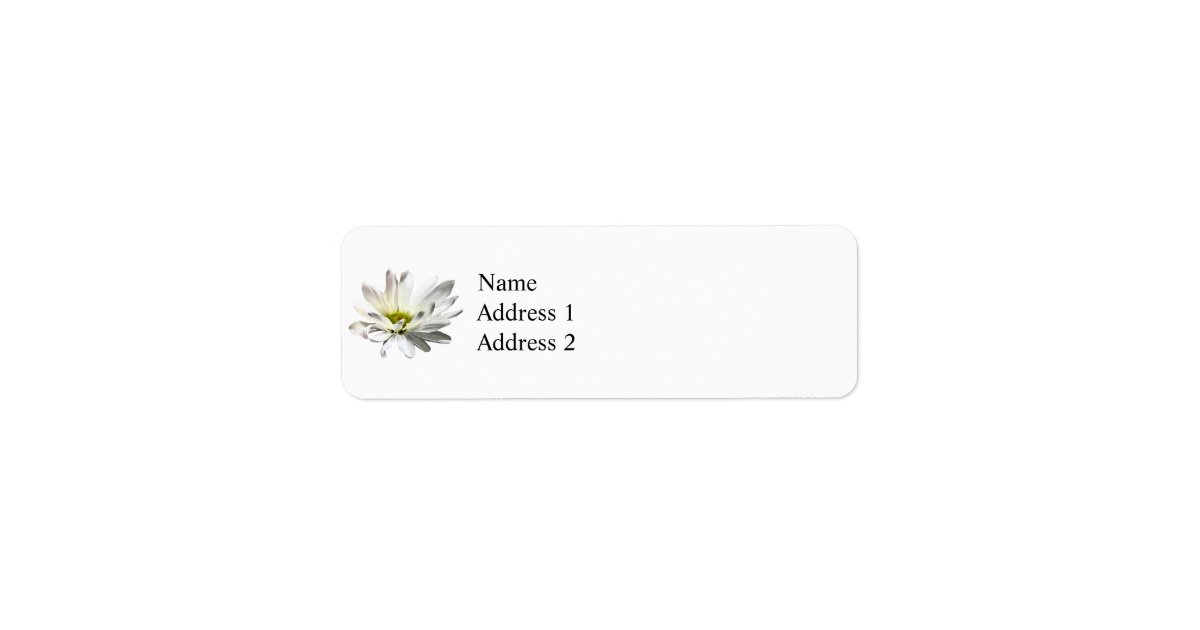 Single White Daisy Label | Zazzle