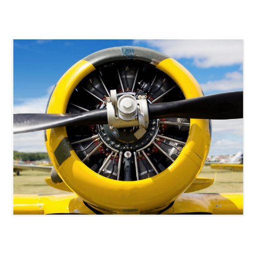 Single Yellow Prop Airplane Propeller Closeup Postcard | Zazzle