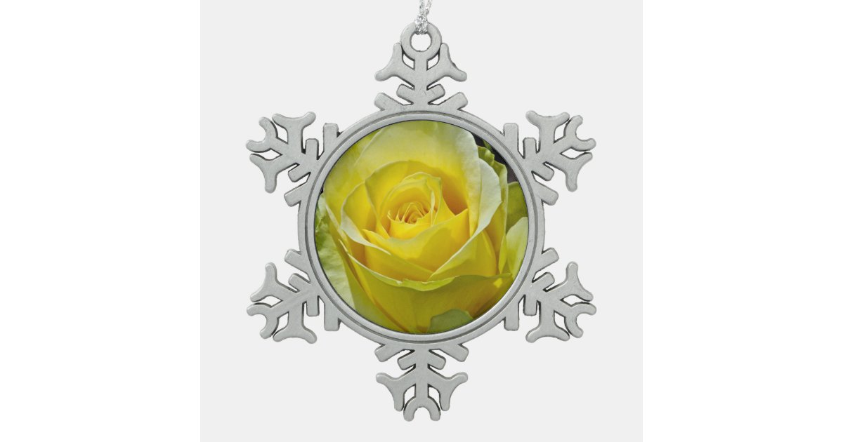 Single yellow rose christmas ornament | Zazzle