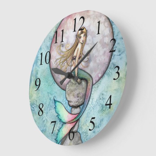 Sinking Moon Mermaid Wall Clock | Zazzle