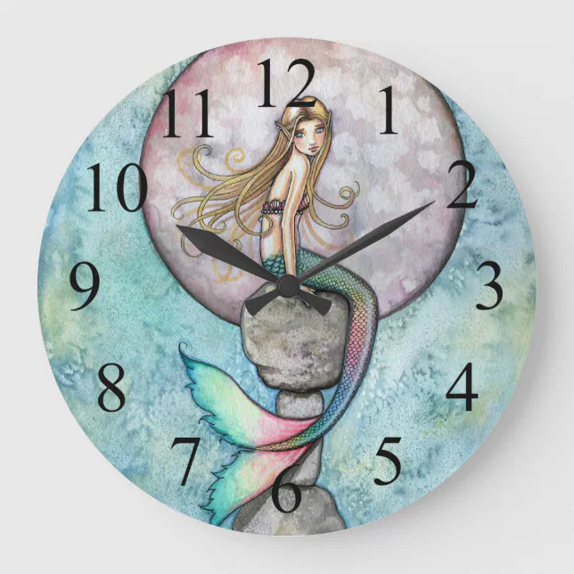 Sinking Moon Mermaid Wall Clock | Zazzle