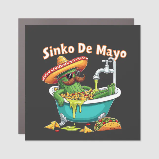 Sinko de Mayo"Funny Cinco de Mayo Cactus Car Magnet | Zazzle