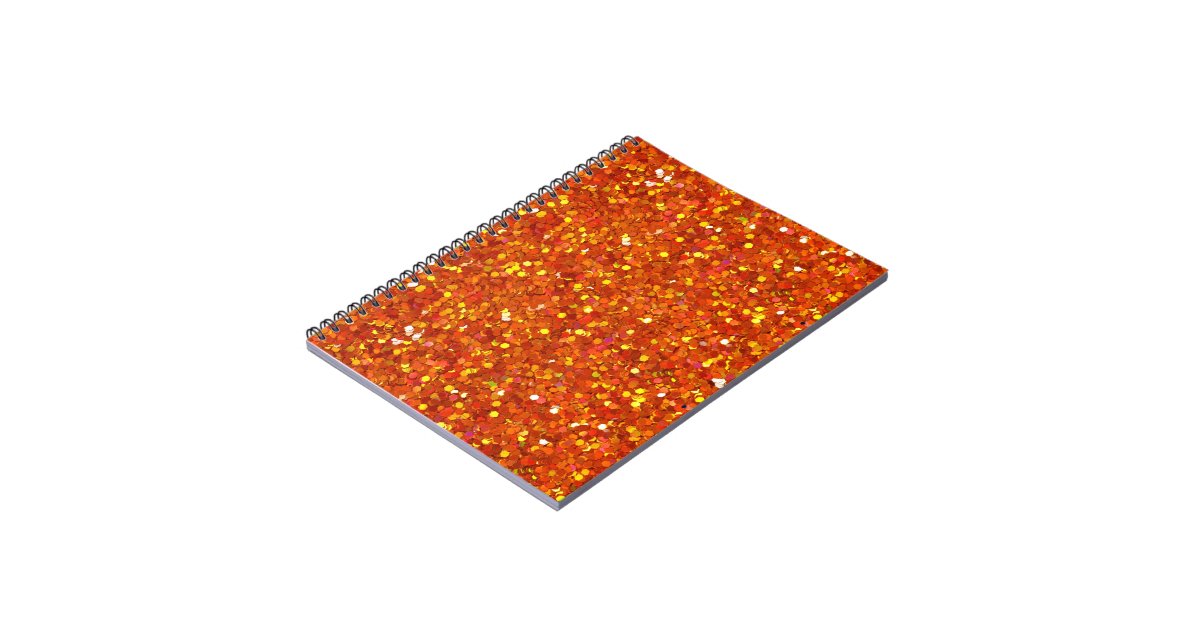 Sinopia Orange Glitter Notebook | Zazzle
