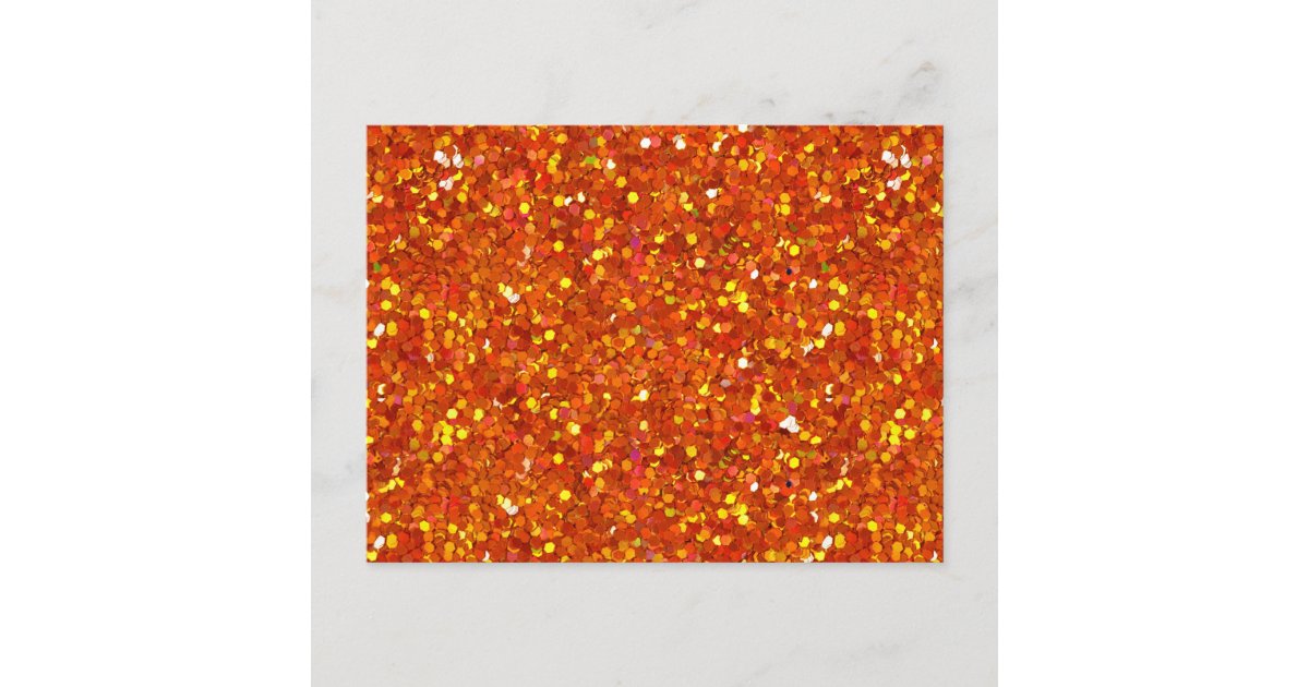 Sinopia Orange Glitter Postcard | Zazzle