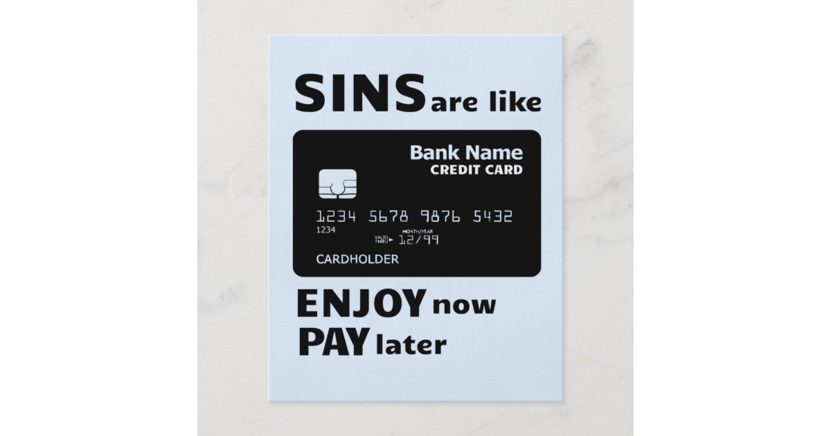 Sins are like Credit Cards Flyer | Zazzle