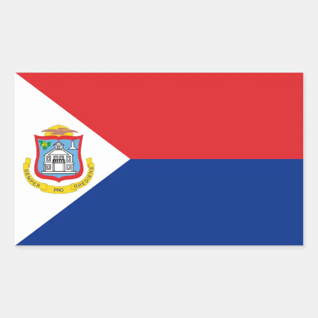 Sint Maarten, Saint Martin Flag, Dutch/Netherlands Rectangular Sticker | Zazzle