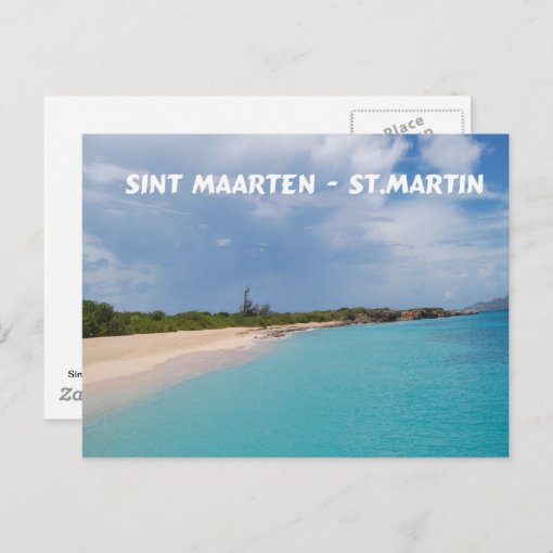 Sint Maarten - St. Martin Beach Scene Postcard | Zazzle