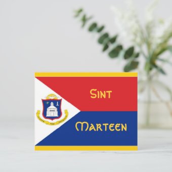 Sint Marteen St Martin flag Postcard | Zazzle