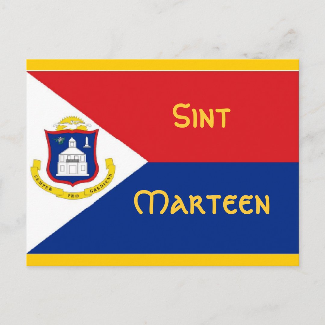 Sint Marteen St Martin flag Postcard | Zazzle