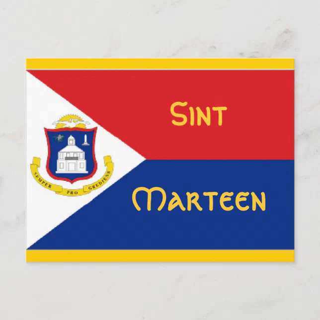 Sint Marteen St Martin flag Postcard | Zazzle