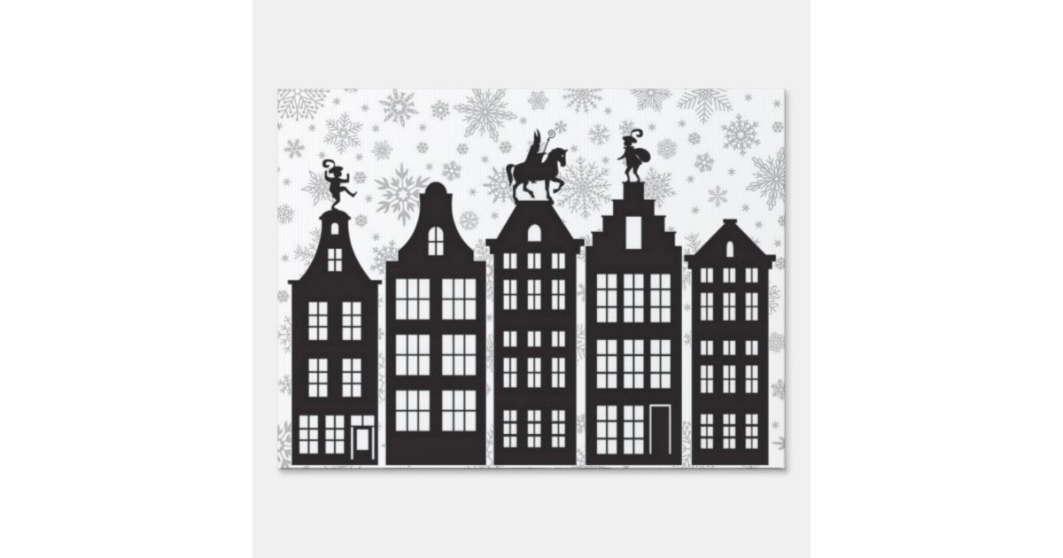 Sinterklaas atop Canal Houses Yard Sign | Zazzle