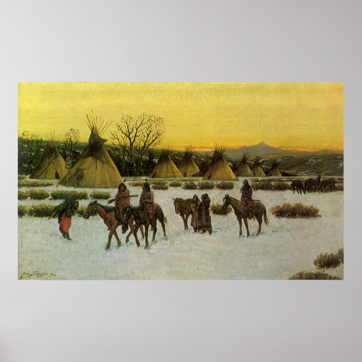 Sioux Camp at Wounded Knee by John Hauser Poster | Zazzle.com
