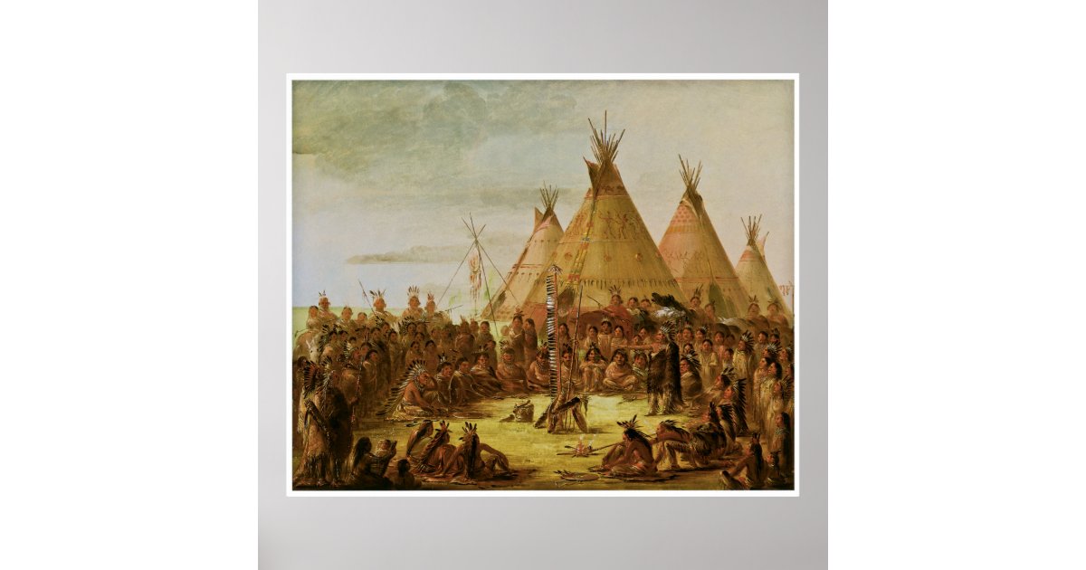 Sioux War Council by George Catlin Poster | Zazzle