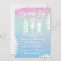 Sip and Dip Pool Party Birthday Party Invitation | Zazzle