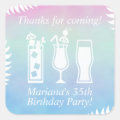 Sip and Dip Pool Party Favor Square Sticker | Zazzle