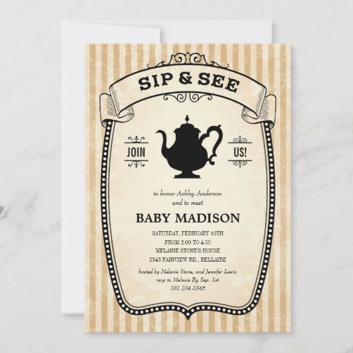 Sip and See Invitations | Zazzle