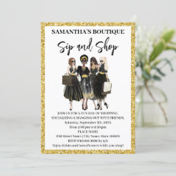 Sip and Shop Pop Up Shop Invitation | Zazzle