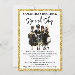 Sip and Shop Pop Up Shop Invitation | Zazzle