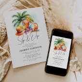 Sip & Dip Adult Birthday Pool Party Invitation | Zazzle