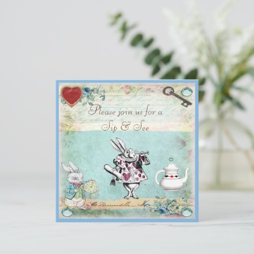 Sip & See Alice in Wonderland Baby Shower Invitation | Zazzle