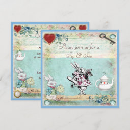 Sip & See Alice in Wonderland Baby Shower Invitation | Zazzle