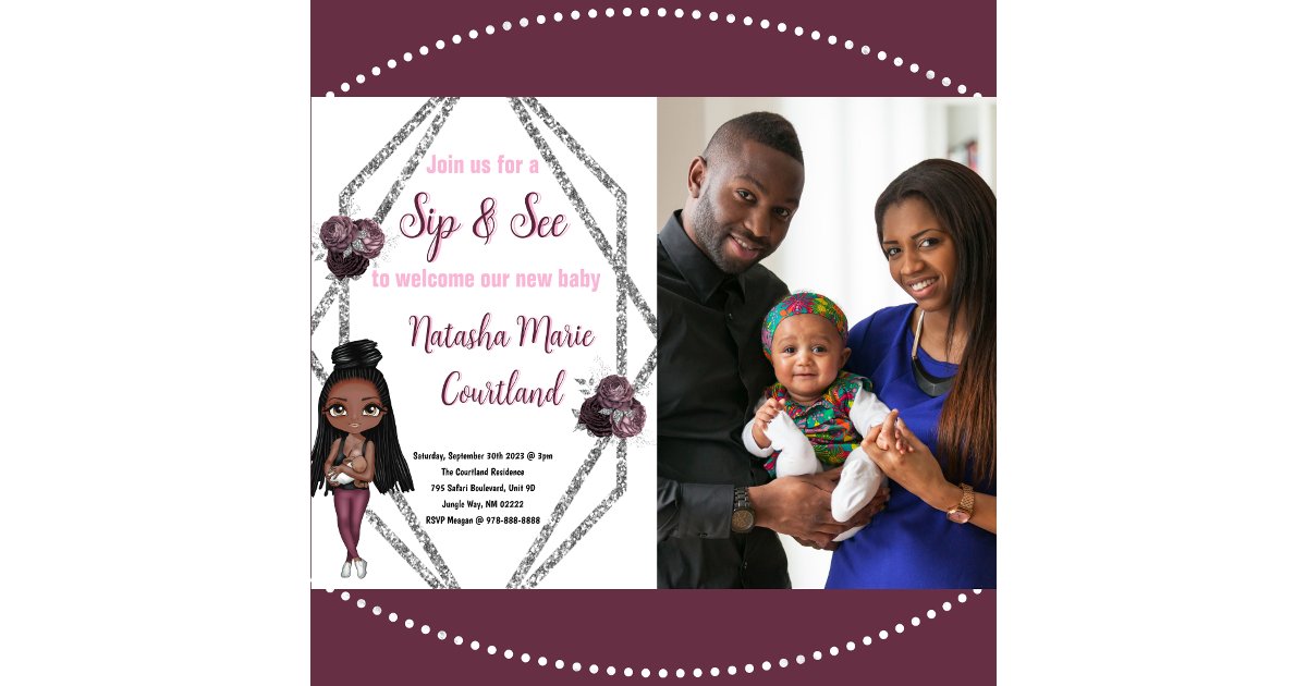 Sip & See Nursing Mother with Newborn Baby Shower Invitation | Zazzle