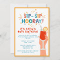 Sip Sip Hooray Birthday Party Invite | Zazzle