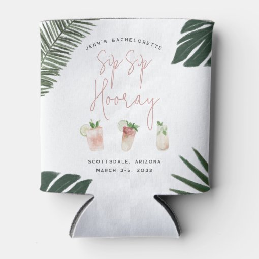 Sip Sip Hooray Personalized Bachelorette Party Can Cooler | Zazzle Sip Sip Hooray Personalized Bachelorette Party Can Cooler | Zazzle