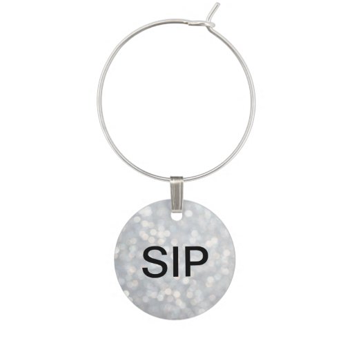 Sip, Toast, Sparkle, Bubble Wine Charms | Zazzle