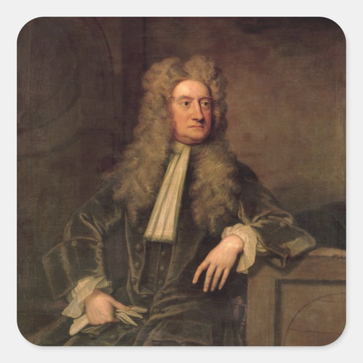 Sir Isaac Newton Square Sticker | Zazzle