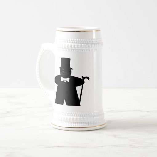 Sir Meeple dapper gamer stein | Zazzle