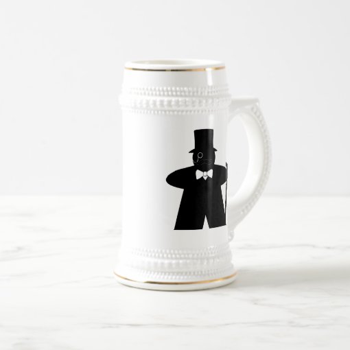 Sir Meeple dapper gamer stein | Zazzle