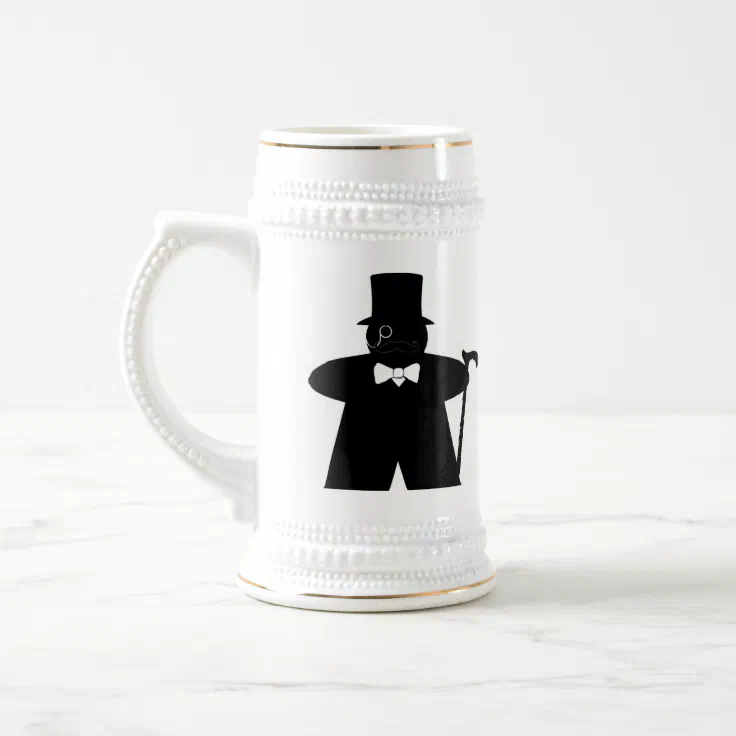 Sir Meeple dapper gamer stein | Zazzle
