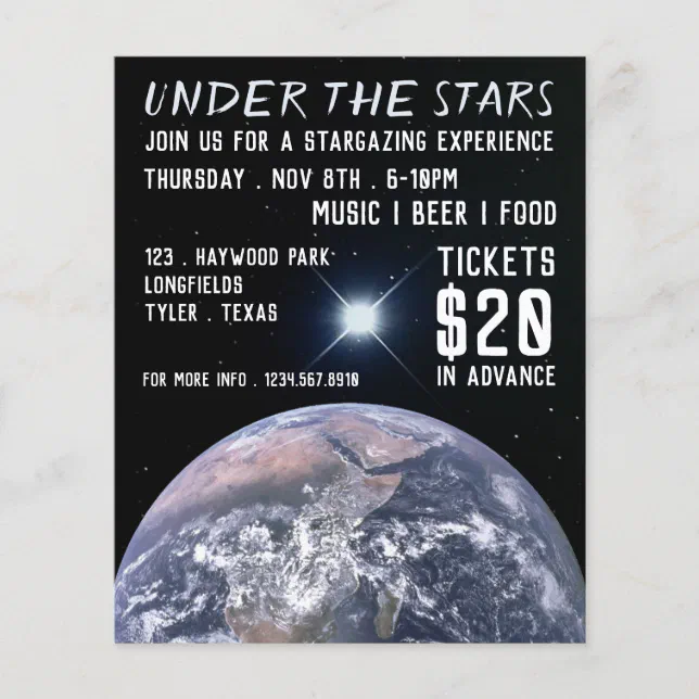 Sirius Star & Earth, Planetarium Event Advertising Flyer | Zazzle