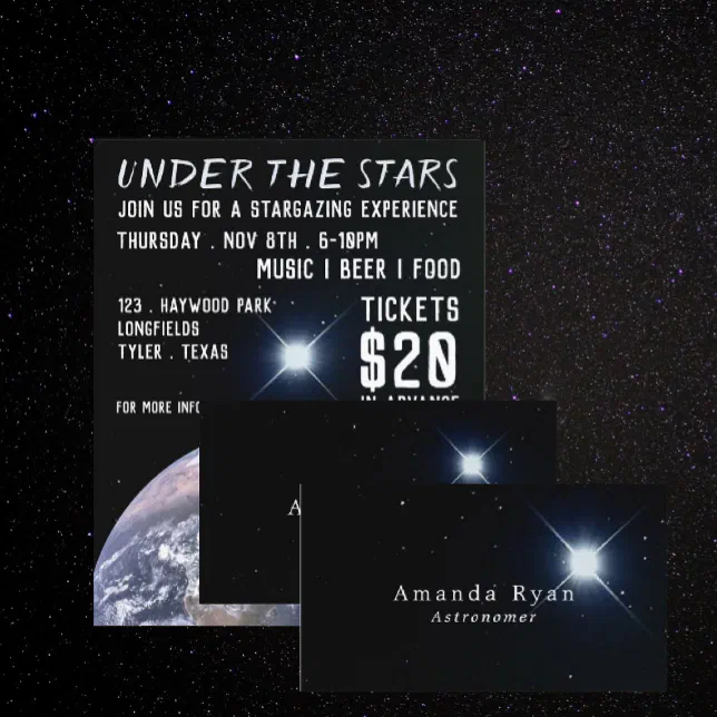 Sirius Star & Earth, Planetarium Event Advertising Flyer | Zazzle