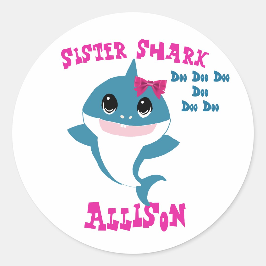 Sister Shark Stickers | Zazzle
