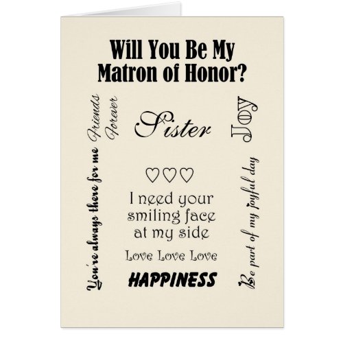 Will You Be My Matron of Honor? Quotes of Love and Marriage | It's a ...
