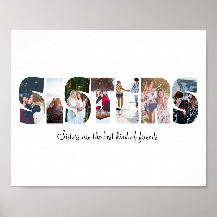 Sisters Photo Collage Poster | Zazzle